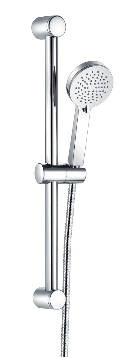Chrome Stainless Steel Shower Riser Rail Kit & Shower Head With Hose ...